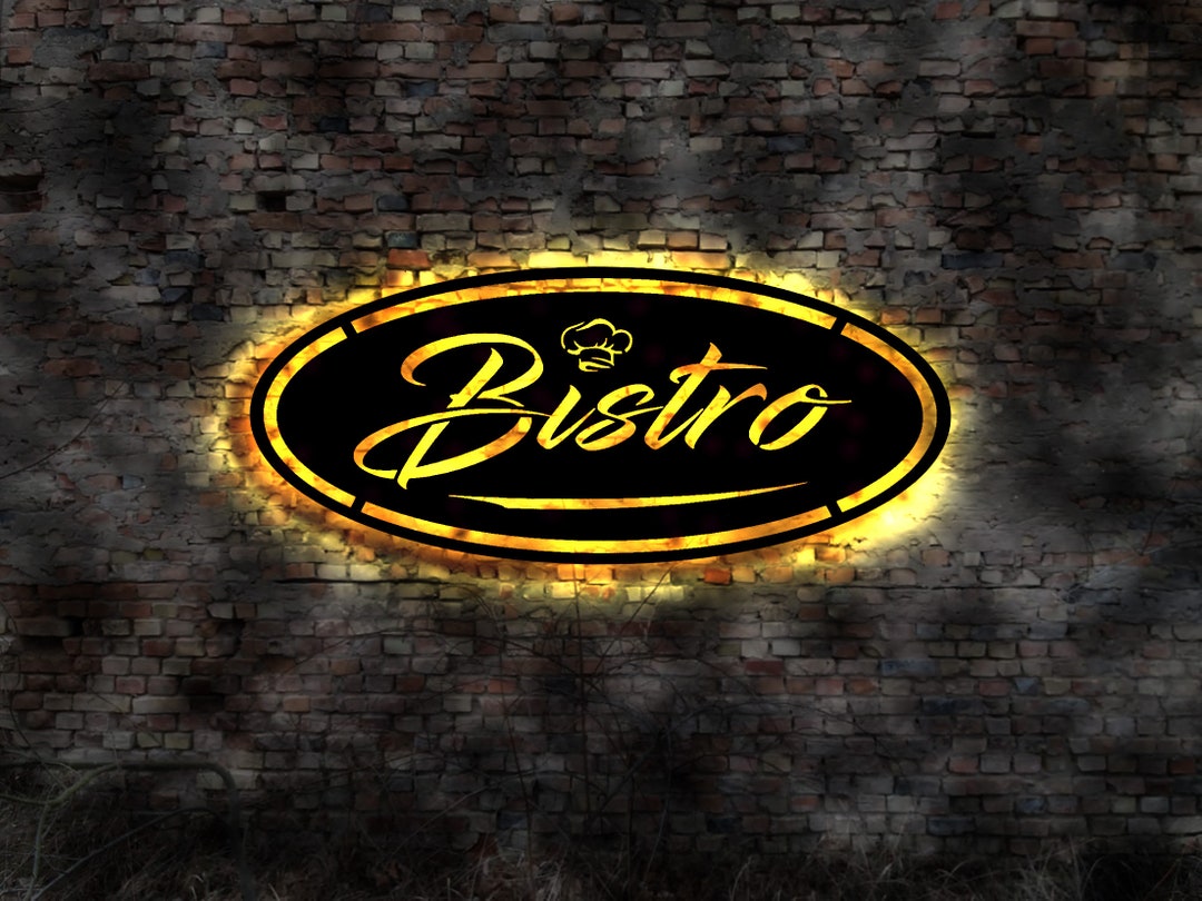LED Illuminated Sign Bistro Snack Bar Restaurant No Metal Sign Neon ...