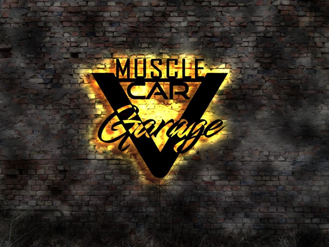 3D Muscle Car Garage LED Neon Sign Night Light Neon Advertising V8 US ...