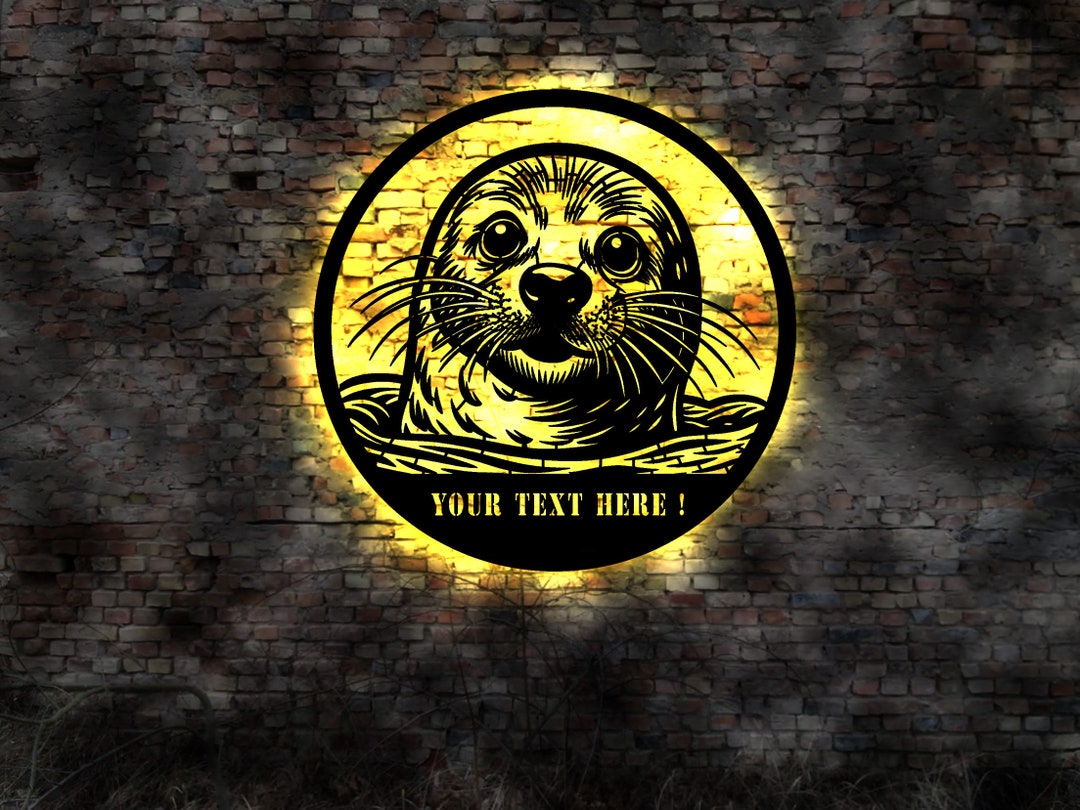 Neon Sign Logo Sign Seal Otter - Etsy