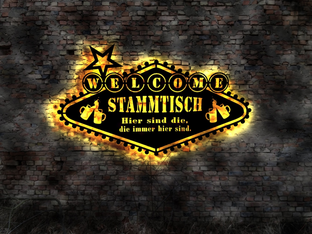 Stammtisch Bier Schild Stammtisch no Neon sign Kneipe Bar Tresen ...