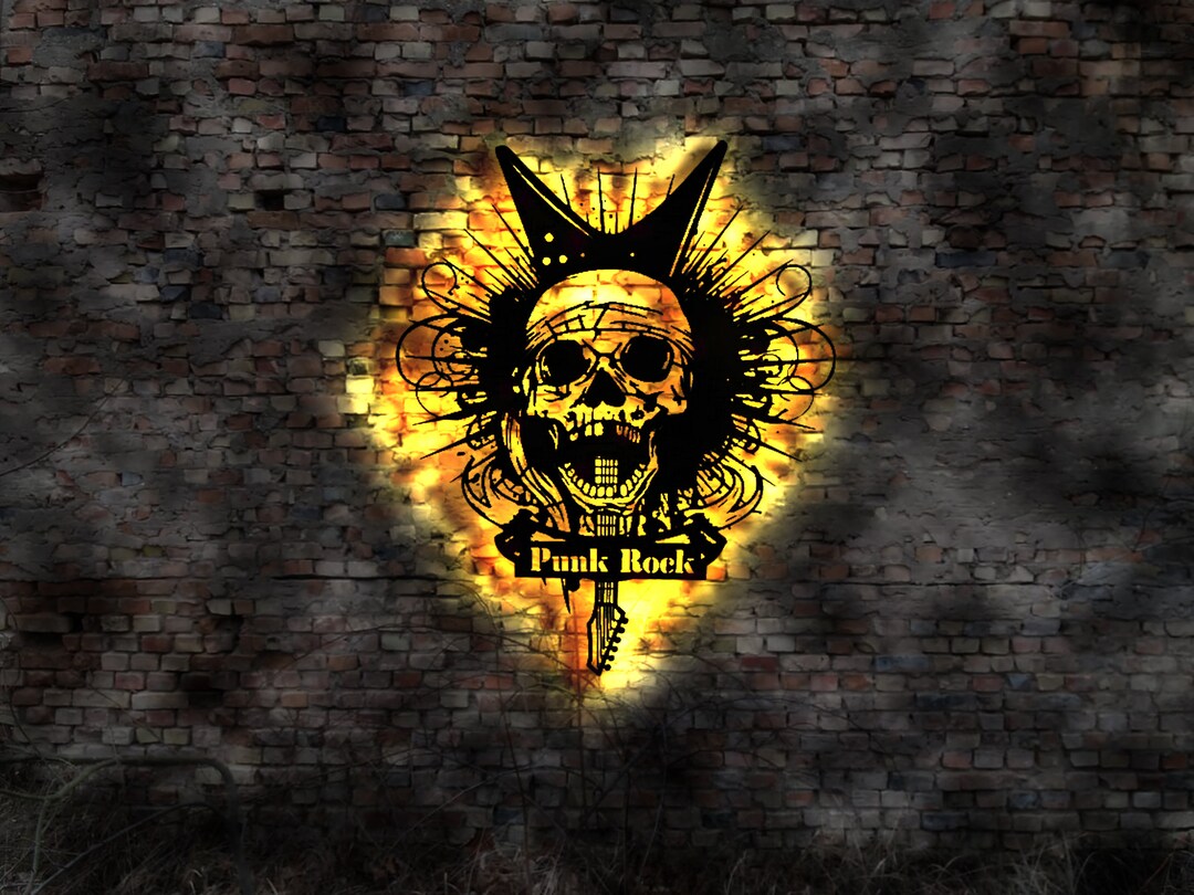 Punk Rock LED Mural Sign No Tattoo Sticker Car Sticker Guitar Album ...