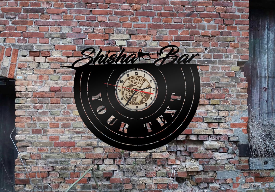 Wall Clock Clock Wooden Clock Clocks Dial Shisha Bar Wish Text ...