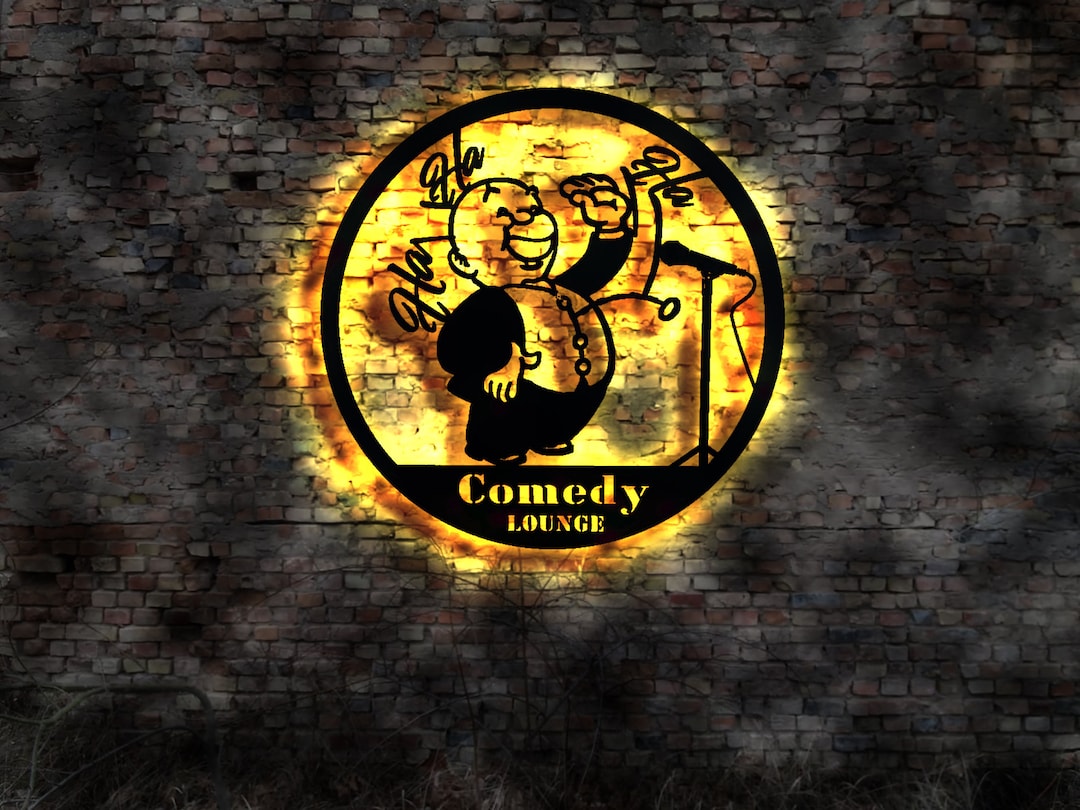 LED Illuminated Sign Comedy Lounge Cabaret Stage Theater Joker Laughter ...