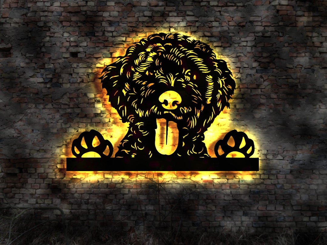 3D Dog Lagotto Romagnolo Italian Water Dog Sticker Mural Illuminated ...