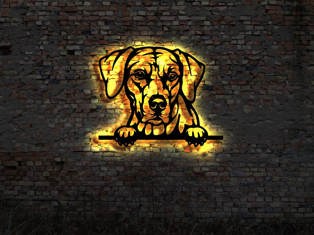 Rhodesian Ridgeback LED Wall Picture Made of Wood Puppy Puppy Book Dog ...