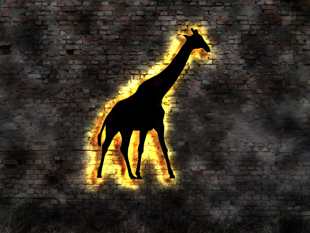 Giraffe Animal 3D Mural Zoo Light Sign - Etsy