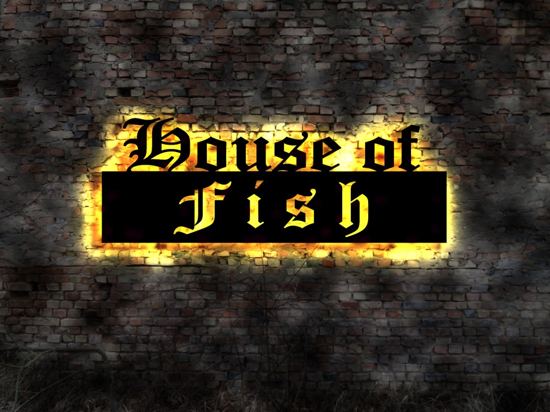 Neon Sign House of Fish Sign - Etsy