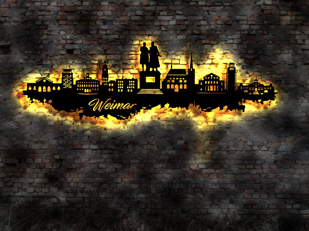 Skyline Weimar Mural Wood City AK Map Map City Map Map Wall Sticker ...