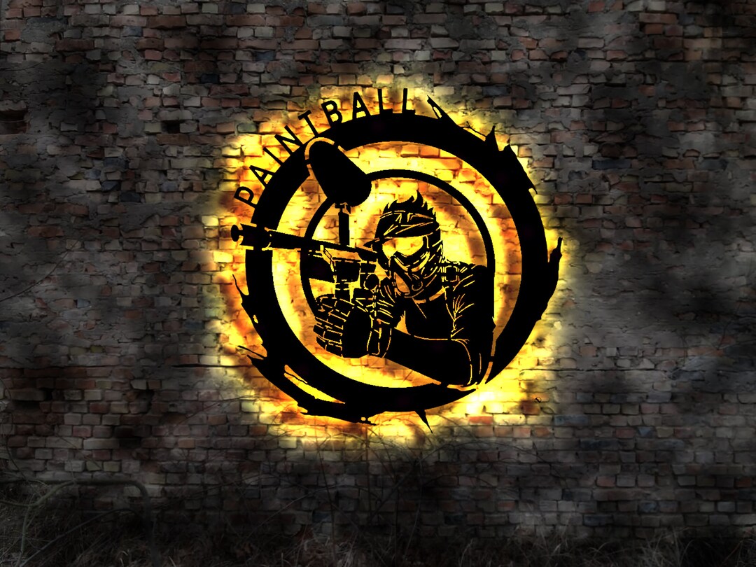 LED Wall Picture Paintball Marker Cartridges Bullets Glasses Helmet ...