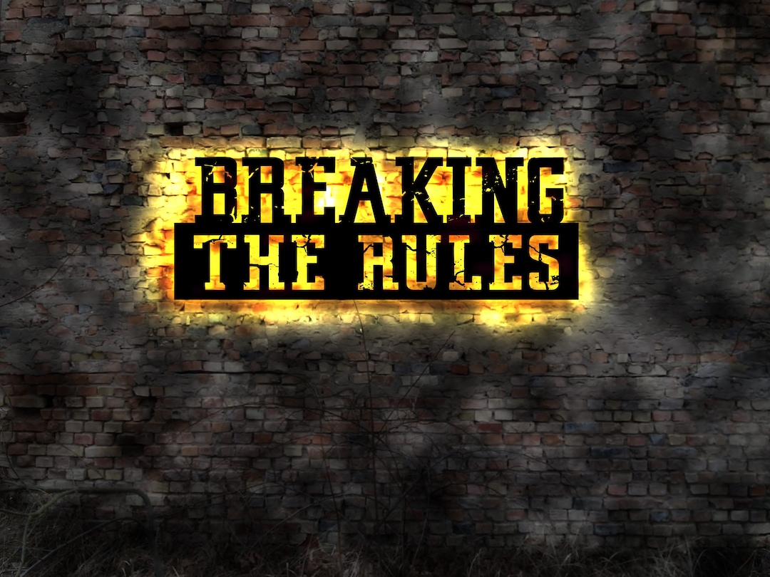 LED Light Sign Breaking the Rules Neon Sign Sport Athlete Gym - Etsy