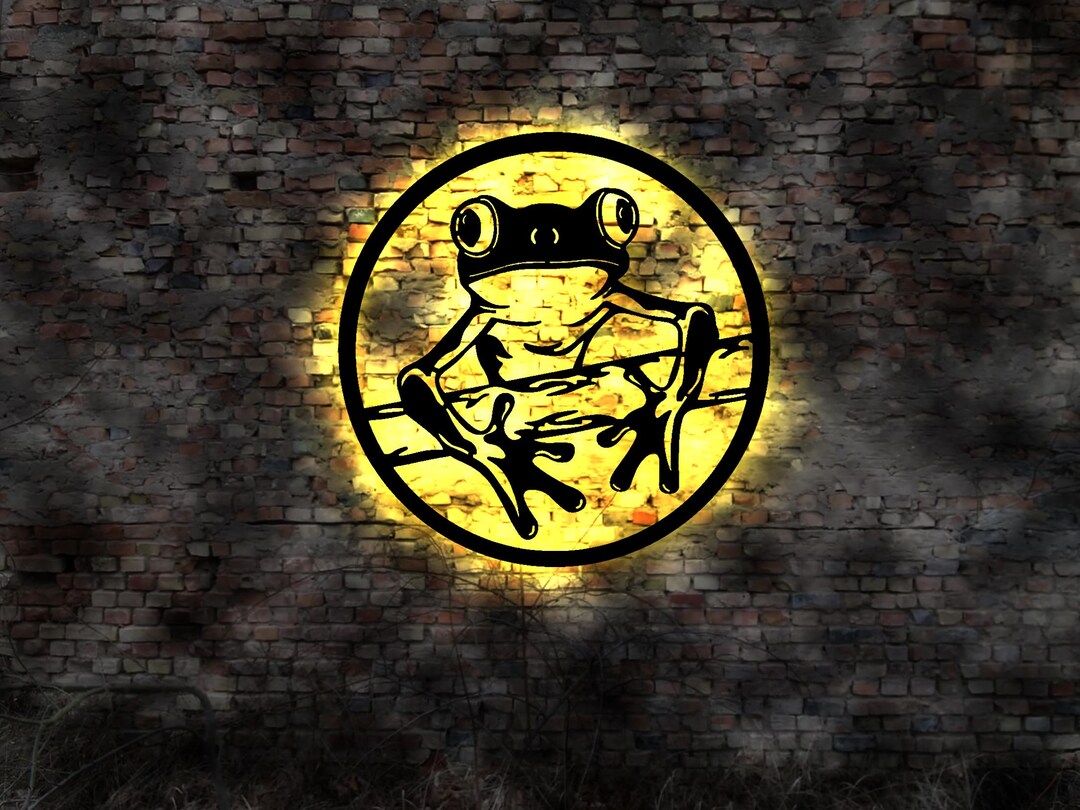 Frog Toad Tree Frog Frogs 3D LED Wall Picture Metal Sign Illuminated ...