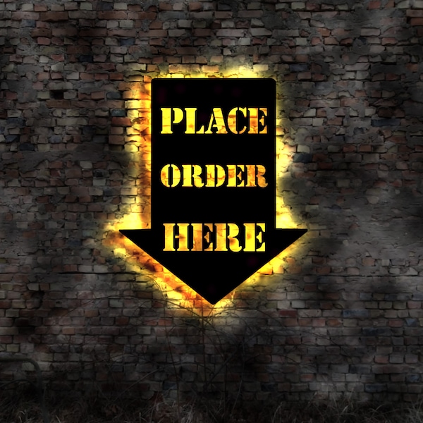 Neon Order Here Sign - Etsy