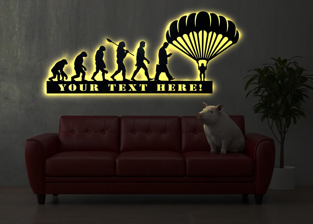 LED Sign Illuminated Parachute Skydiving Skydiver Gift Voucher - Etsy
