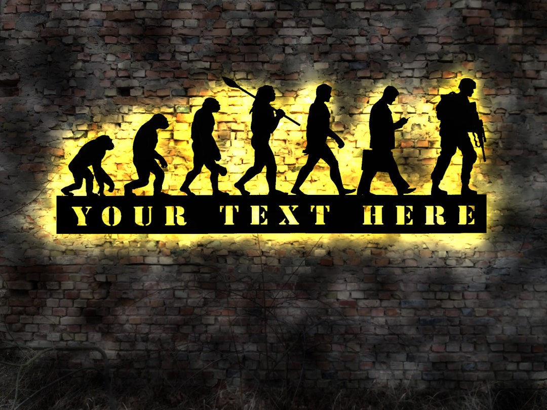 Illuminated Sign Shield Soldier Army Tank Assault Rifle Ammunition ...