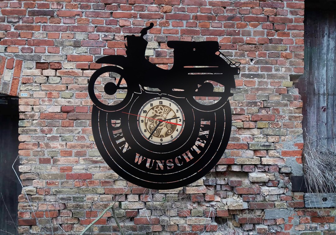 GDR Moped Scooter Motorcycle Bike 2-stroke Moped Wall Clock 3D LED ...