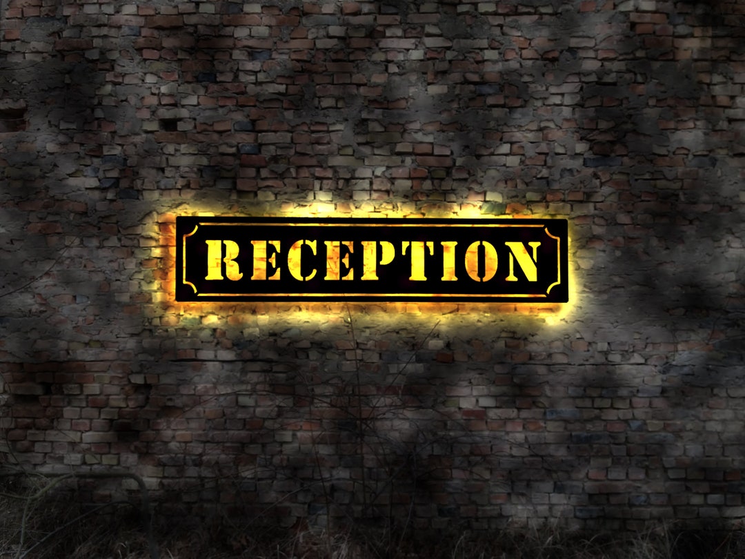 Sign Sign Arrow Reception Hotel Motel Reception LED Illuminated Sign ...