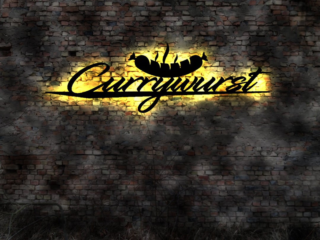 3D Mural Sign Currywurst Fries Mural Cardboard Bowls Currywurst Sauce ...