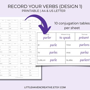 French Verb Practice | Verb Study and Practice Pack | Conjugation ...