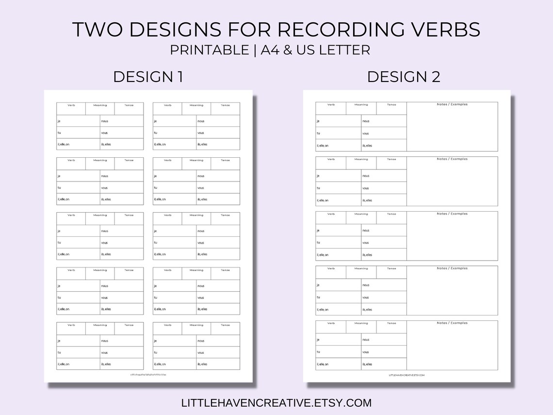 French Verb Practice Verb Study and Practice Pack - Etsy Canada