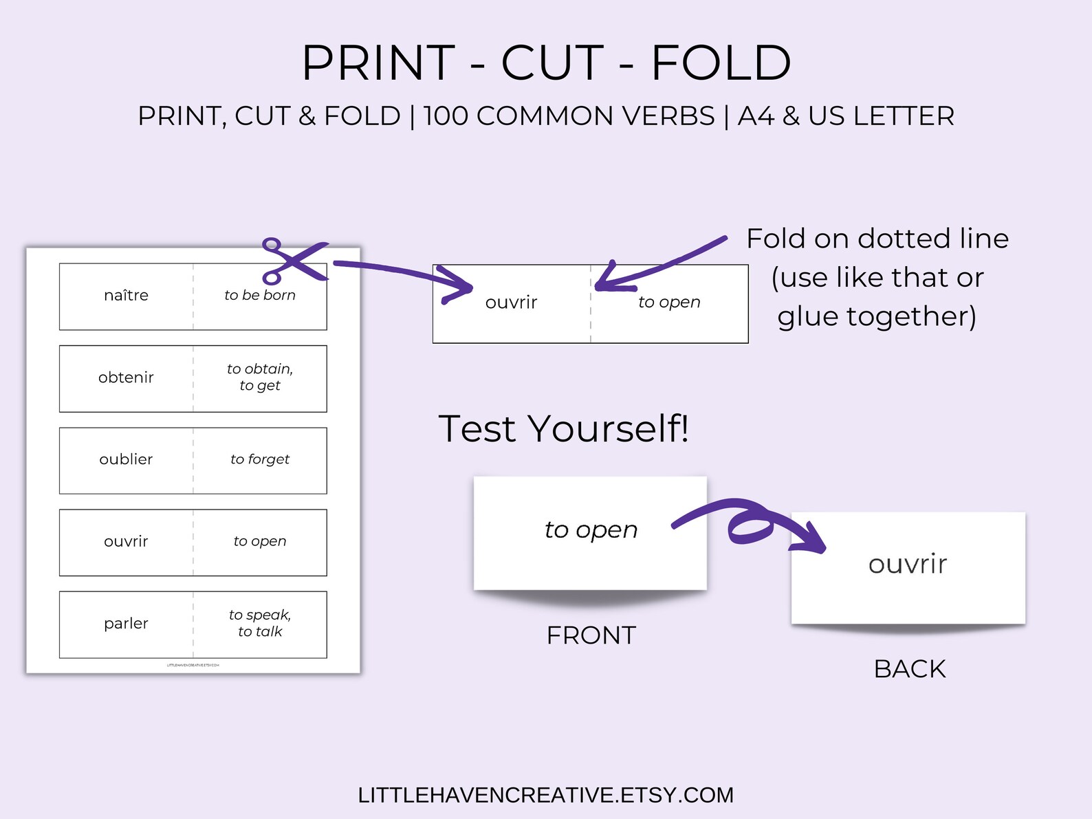 French Verbs Flashcards | 100 Common Verbs | Plus Blank Templates ...