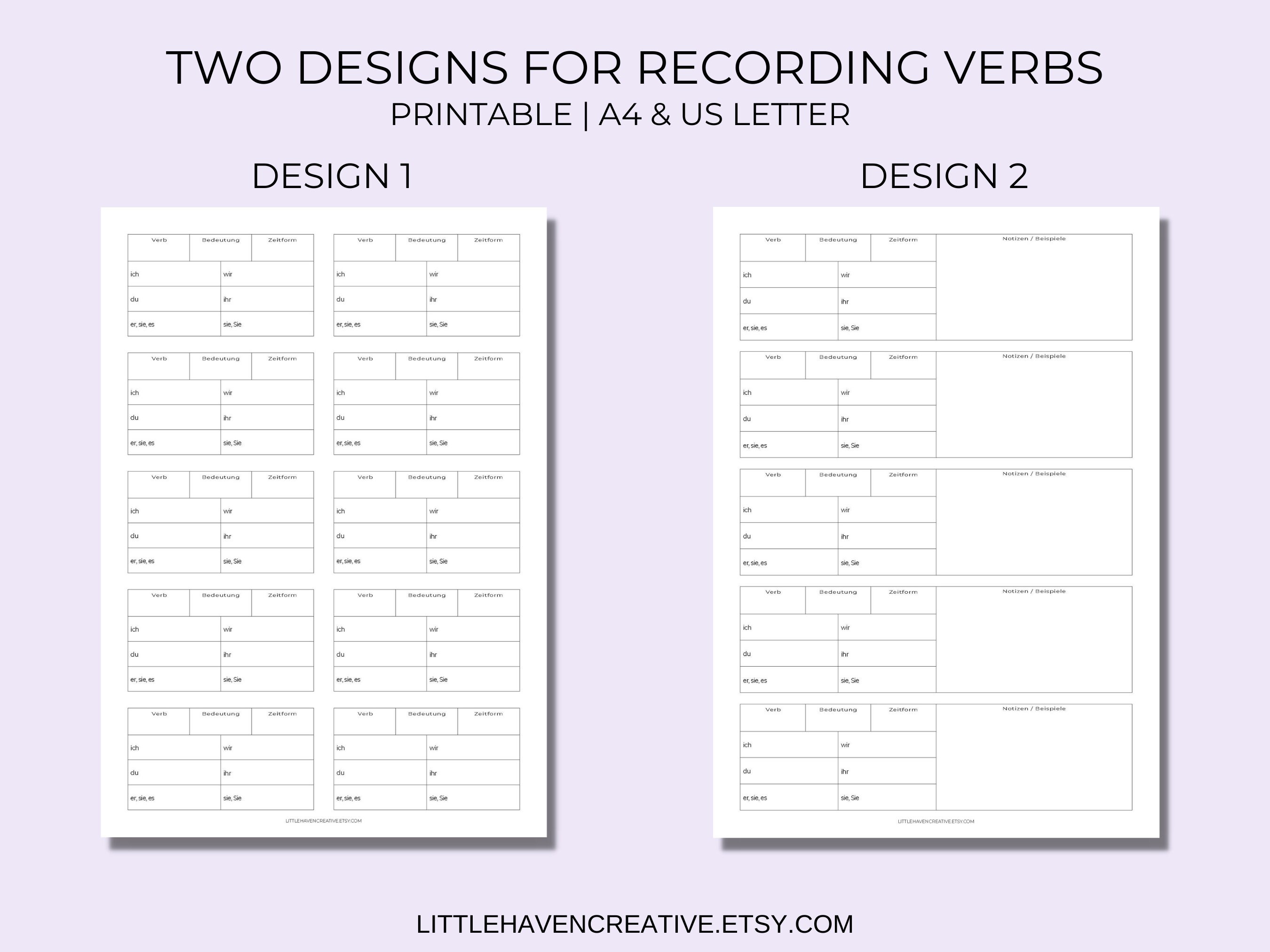 German Verb Practice | Verb Study and Practice Pack | Portrait ...