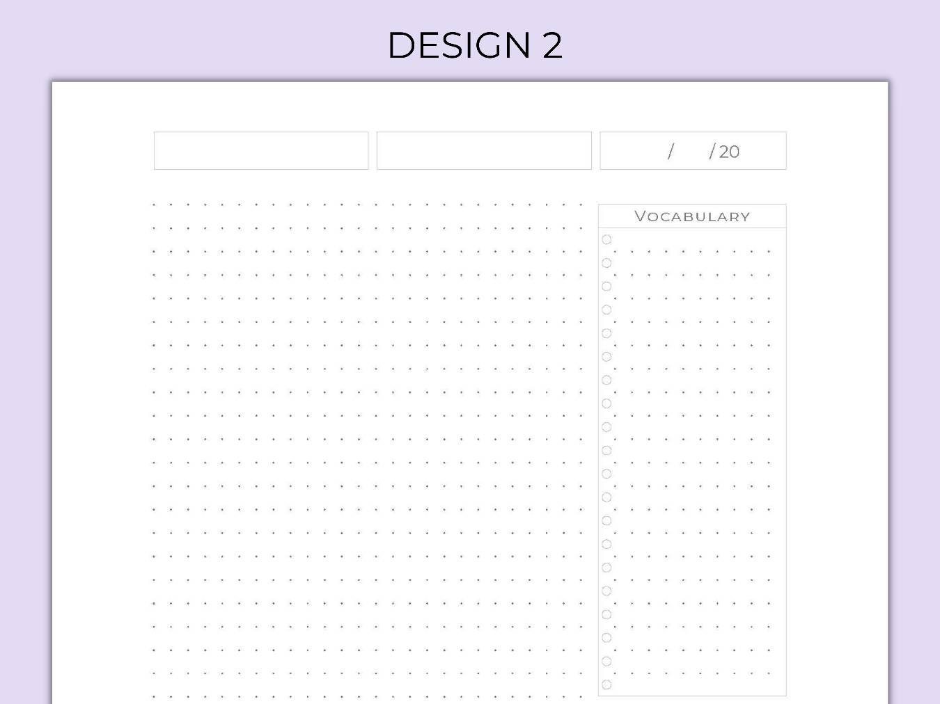 Language Note Taking Templates 2 Sizes Foreign Language - Etsy UK