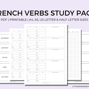 French Verb Practice Verb Study and Practice Pack - Etsy Canada