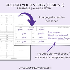 French Verb Practice | Verb Study and Practice Pack | Conjugation ...