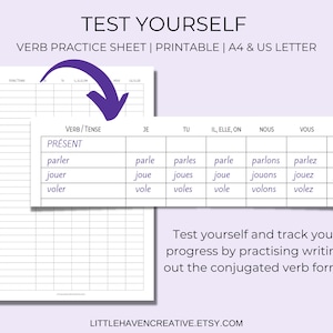 French Verb Practice | Verb Study and Practice Pack | Conjugation ...