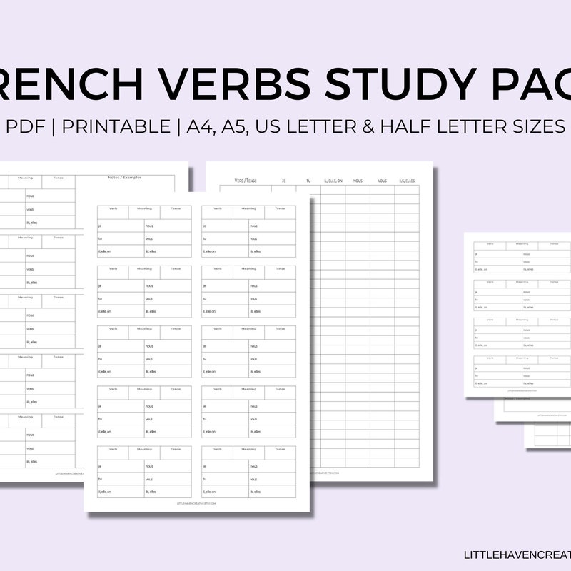 French Verbs - Etsy