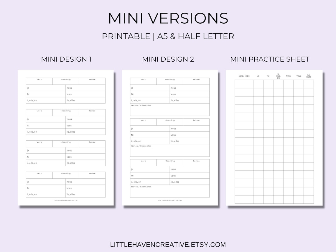 French Verb Practice Verb Study and Practice Pack - Etsy Canada