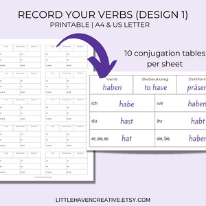German Verb Practice | Verb Study and Practice Pack | Portrait ...