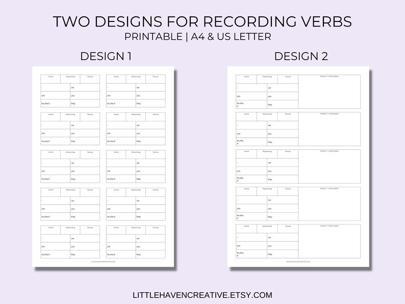 English Verb Practice | Study and Practice Pack | Conjugation Tables ...