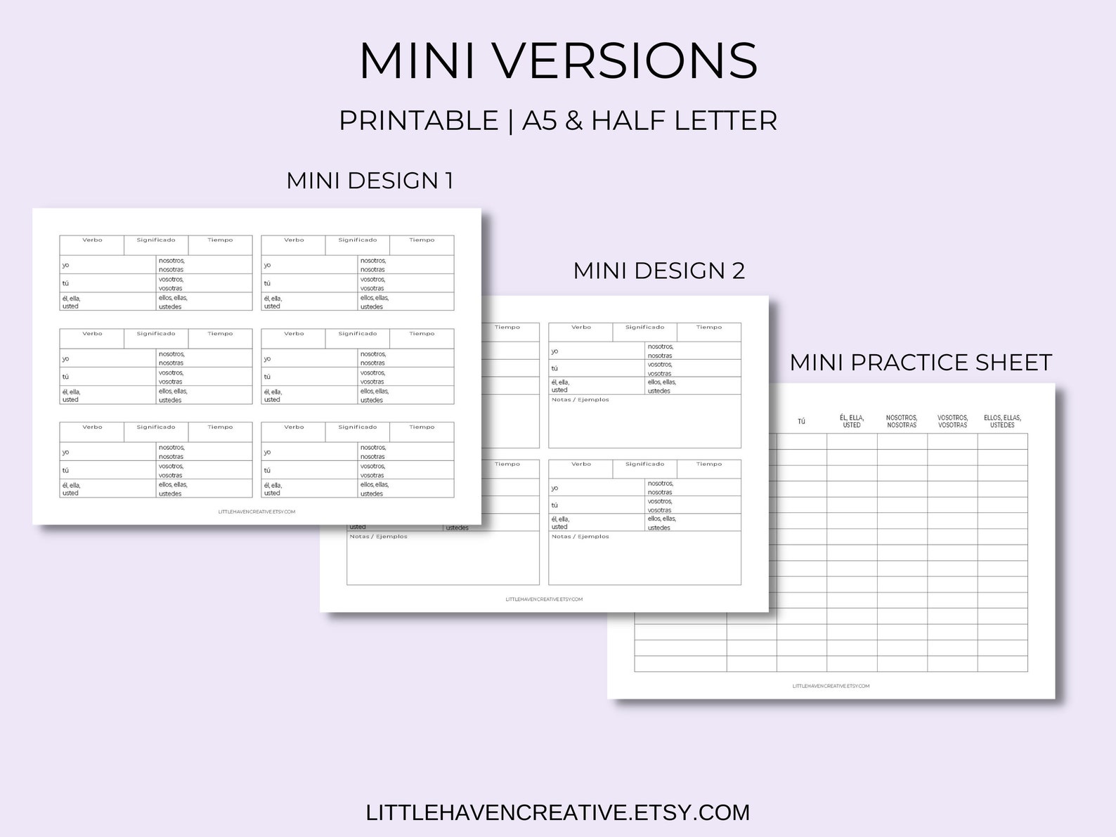 Spanish Verb Practice | Landscape Horizontal | Verb Study and Practice ...