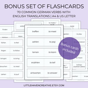 German Verb Practice Verb Study and Practice Pack | Etsy