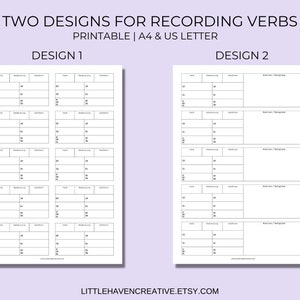 German Verb Practice Verb Study and Practice Pack | Etsy