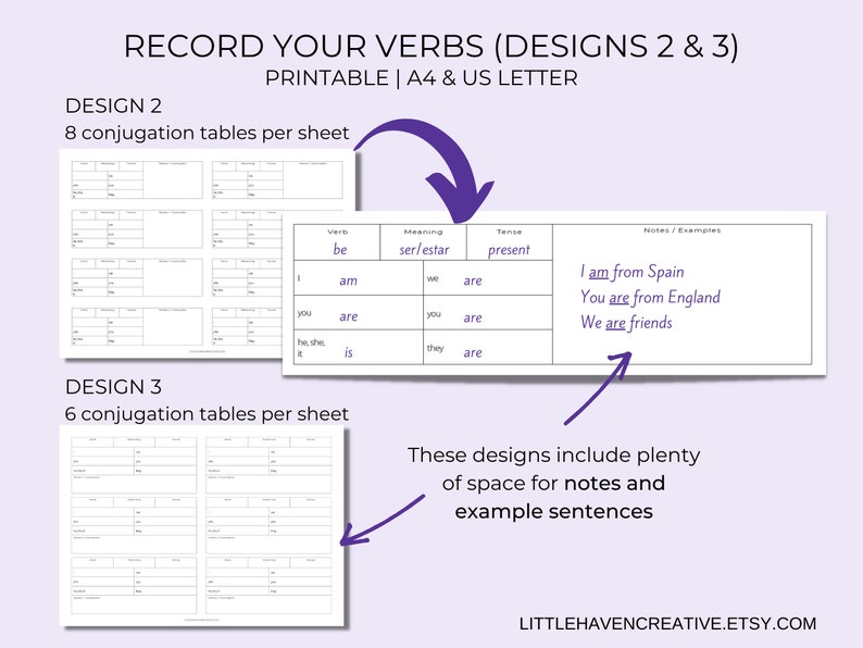 English Verb Practice | Landscape Horizontal | Verb Study and Practice ...