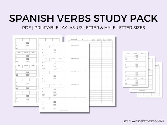 Spanish Verb Practice Study and Practice Pack Conjugation - Etsy