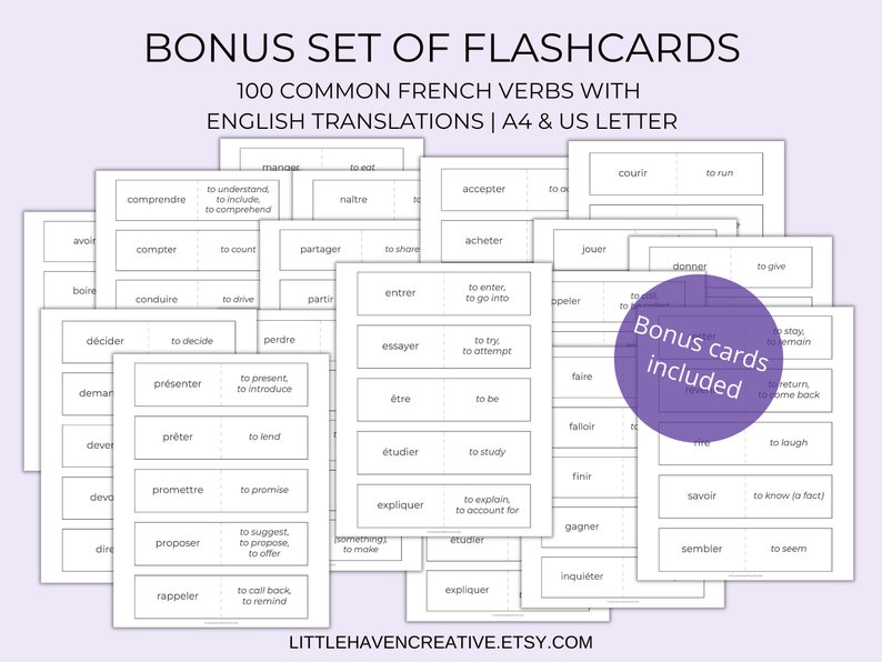 French Verb Practice Verb Study and Practice Pack - Etsy Canada