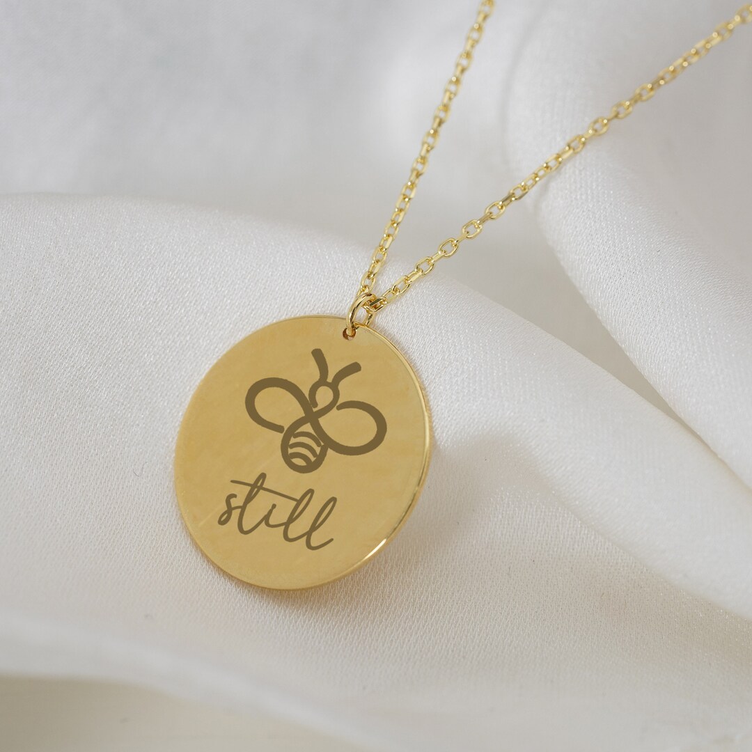 Bee Still Necklace, Custom Bible Verse Necklace, Psalm 46:10 Necklace ...
