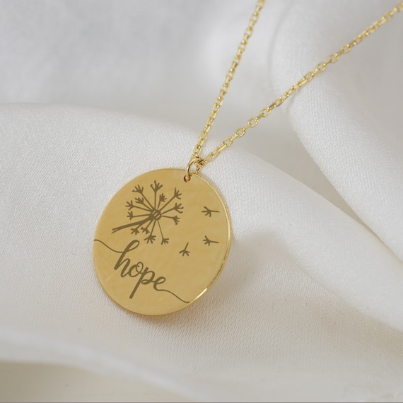 Hope Necklace for Women 14k Gold Faith Necklace Inspritional - Etsy