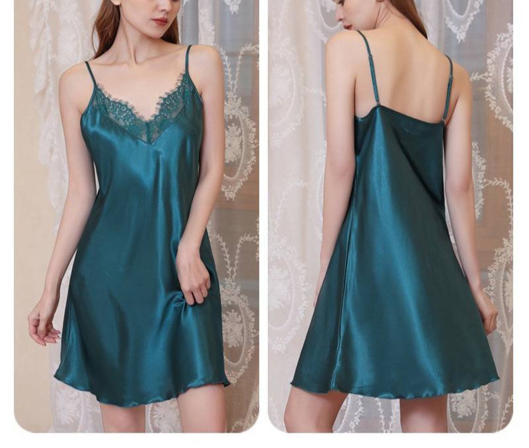 Short Satin Women Nightgown for Honeymoon Clothing Nightwear for Her - Etsy