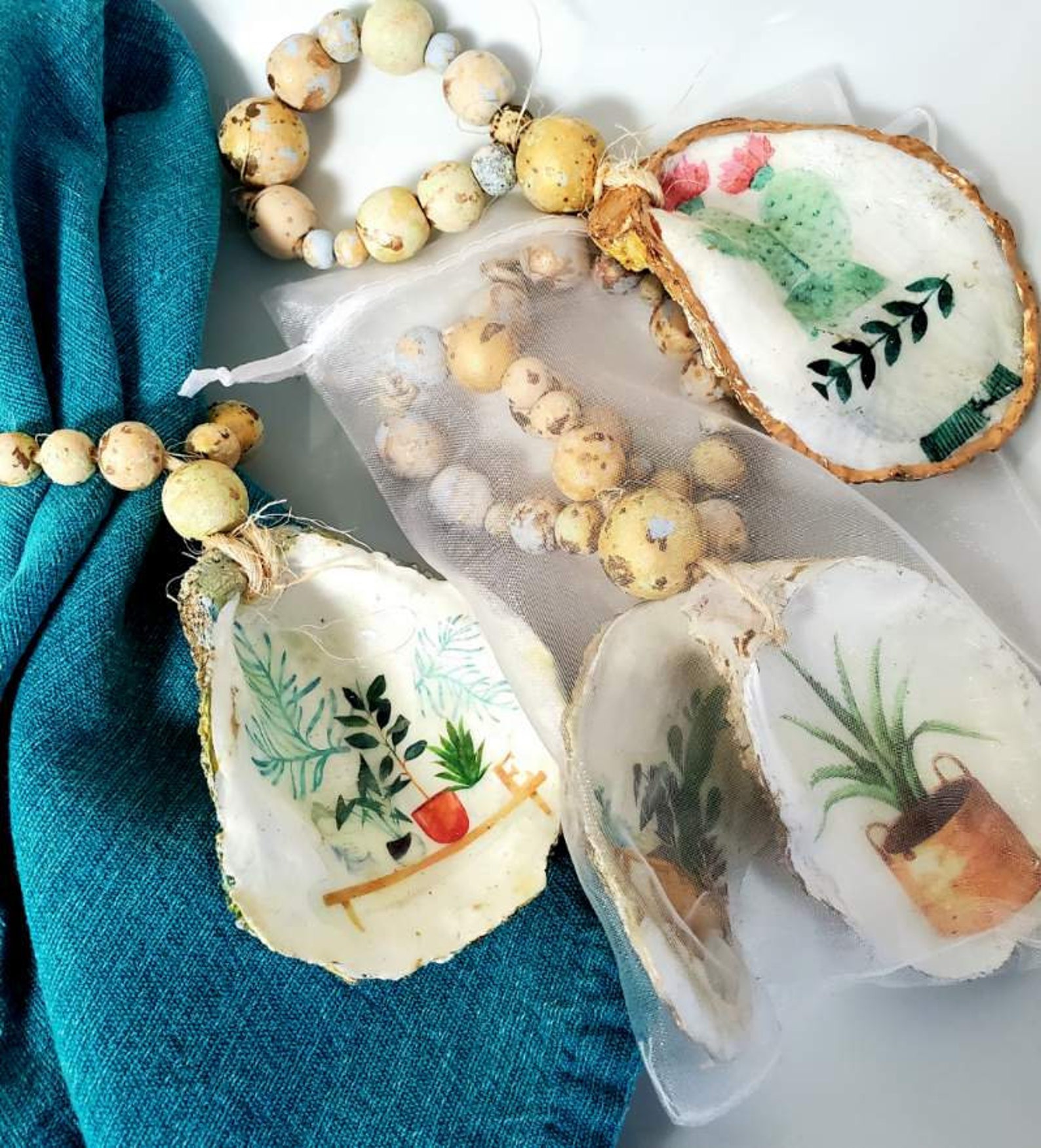 Oyster Shell Napkin Rings - Etsy