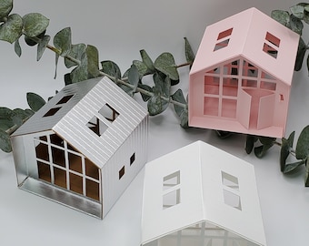 3D Paper House SVG Bundle, A-frame Cabin With Deck, Stair and ...