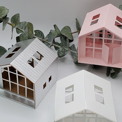 3D Paper House SVG Modern Barn With Split-level Holiday - Etsy