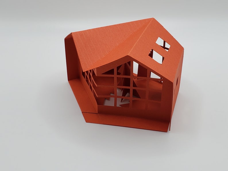 3D Paper House SVG Bundle, Modern Barn, Split-level Modern Barn and ...