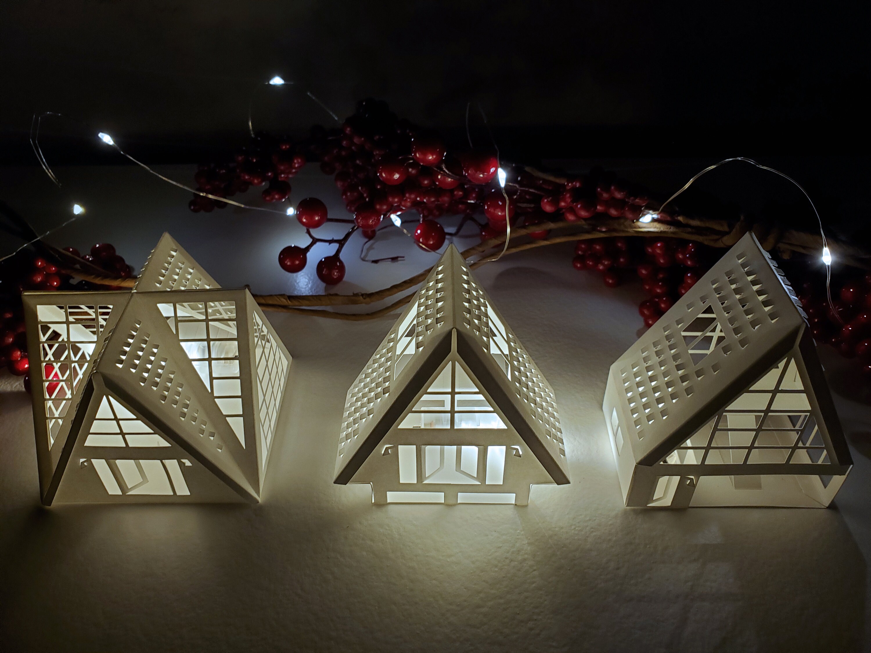 3D Paper House SVG Bundle, A-frame Cabin With Deck, Stair and ...