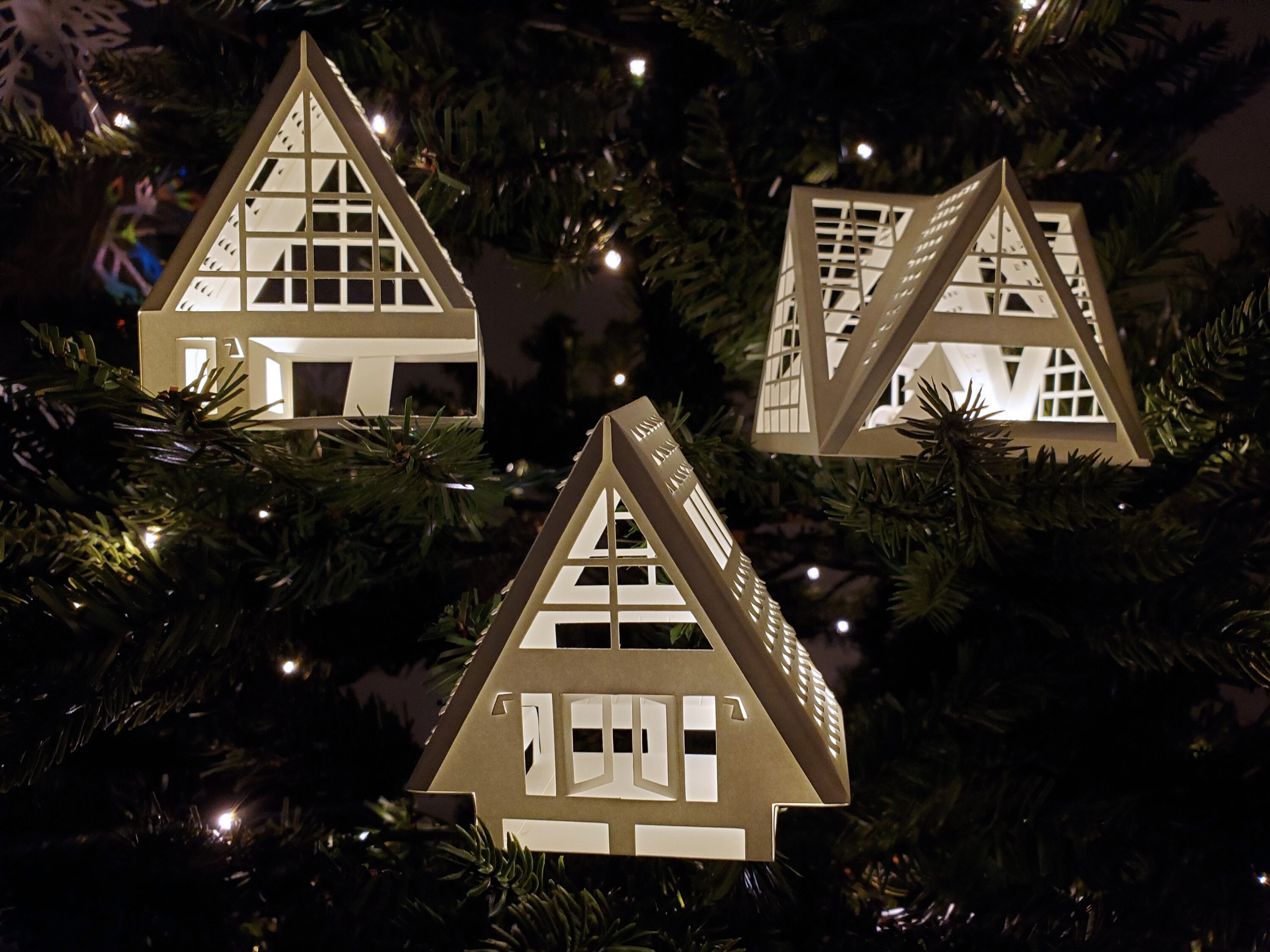 3D Paper House SVG Bundle, A-frame Cabin With Deck, Stair and ...