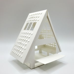 3D Paper House SVG, A-frame Cabin With Deck, Holiday Ornament and Decor ...