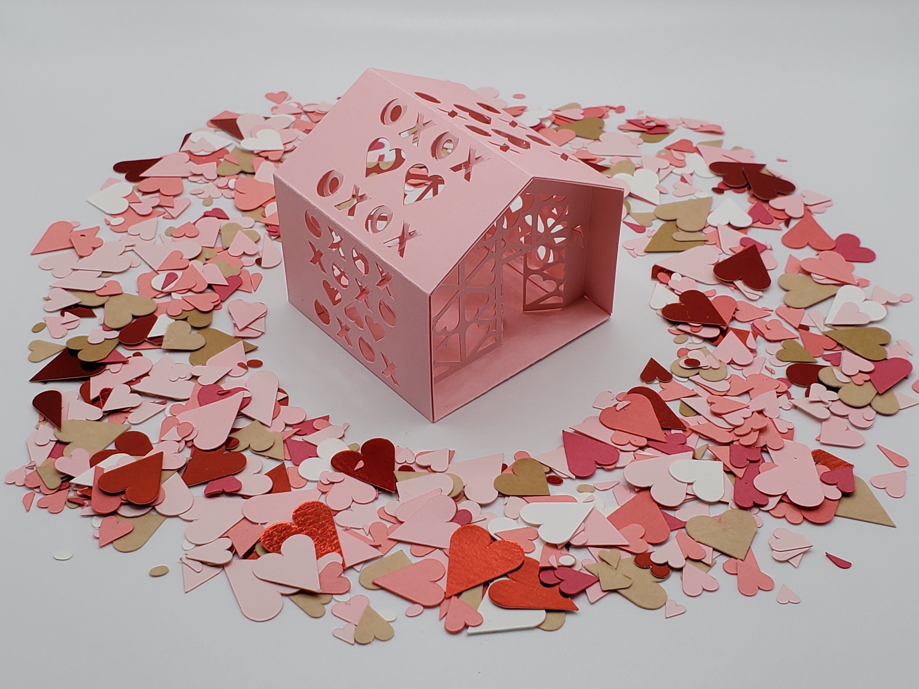 Valentine's Day 3D Paper House SVG Bundle, Modern Barn - Ornament and ...